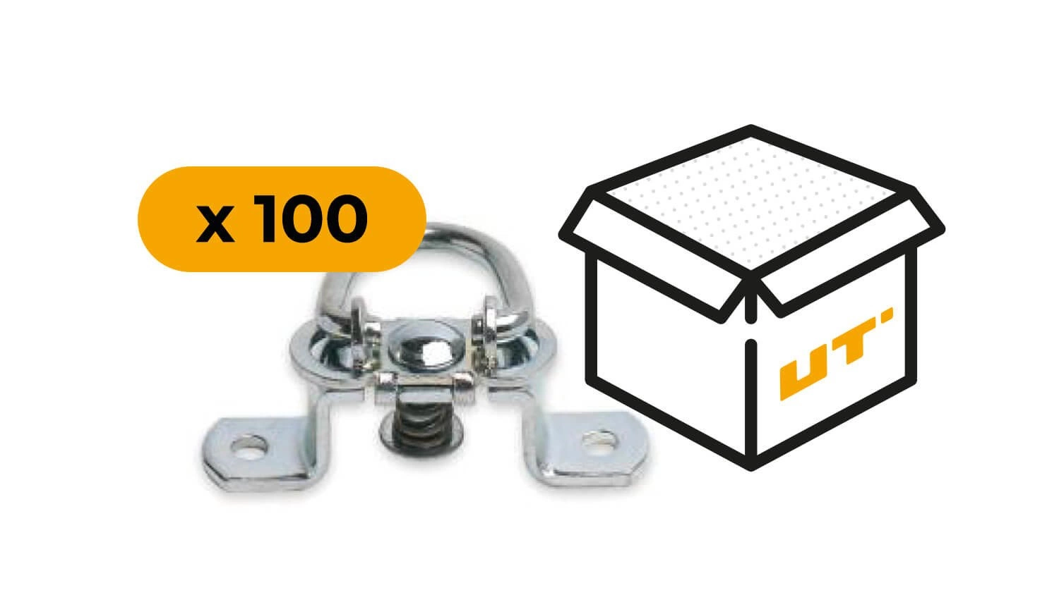 Zestaw 100x chwytka naburtowa obrotowa wahliwa